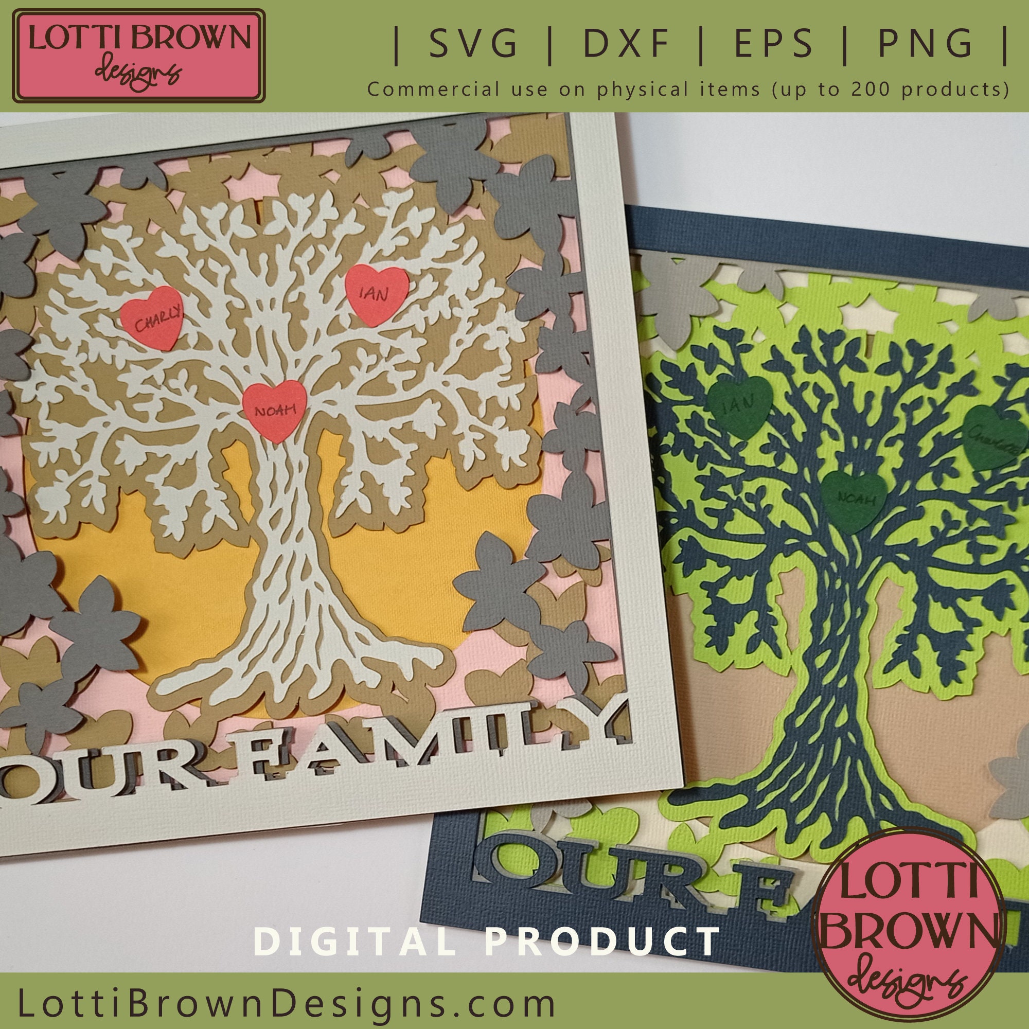 Family Tree SVG Shadow Box Template 3D SVG File Layered | Etsy UK