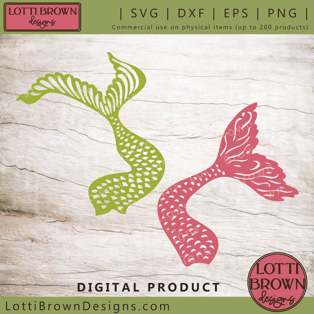 Mermaid Tail SVG Files Set of 2 Designs Mermaid Tail PNG Mermaid Tail ...