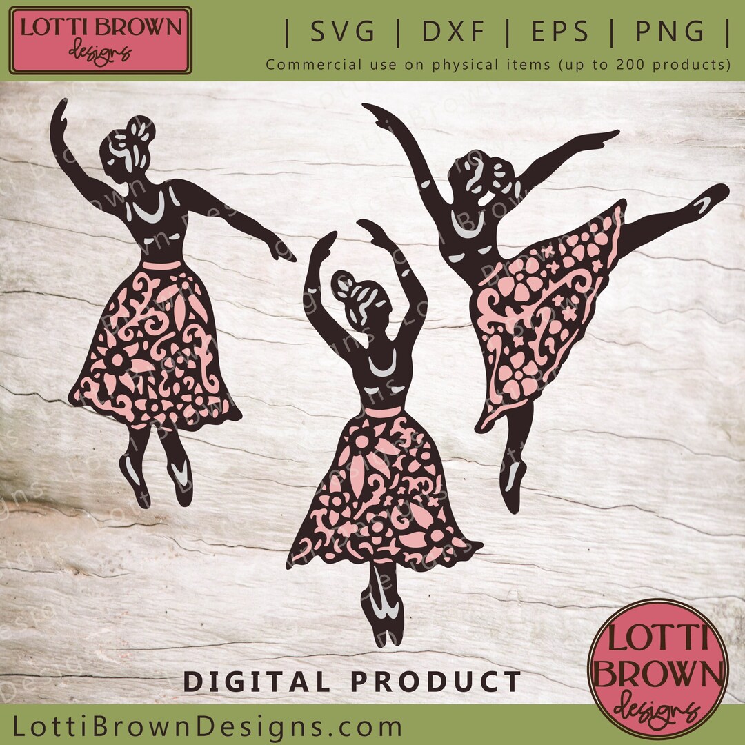 Ballerinas SVG Bundle of 3 Designs Dance SVG Ballet Cut File Bundle ...