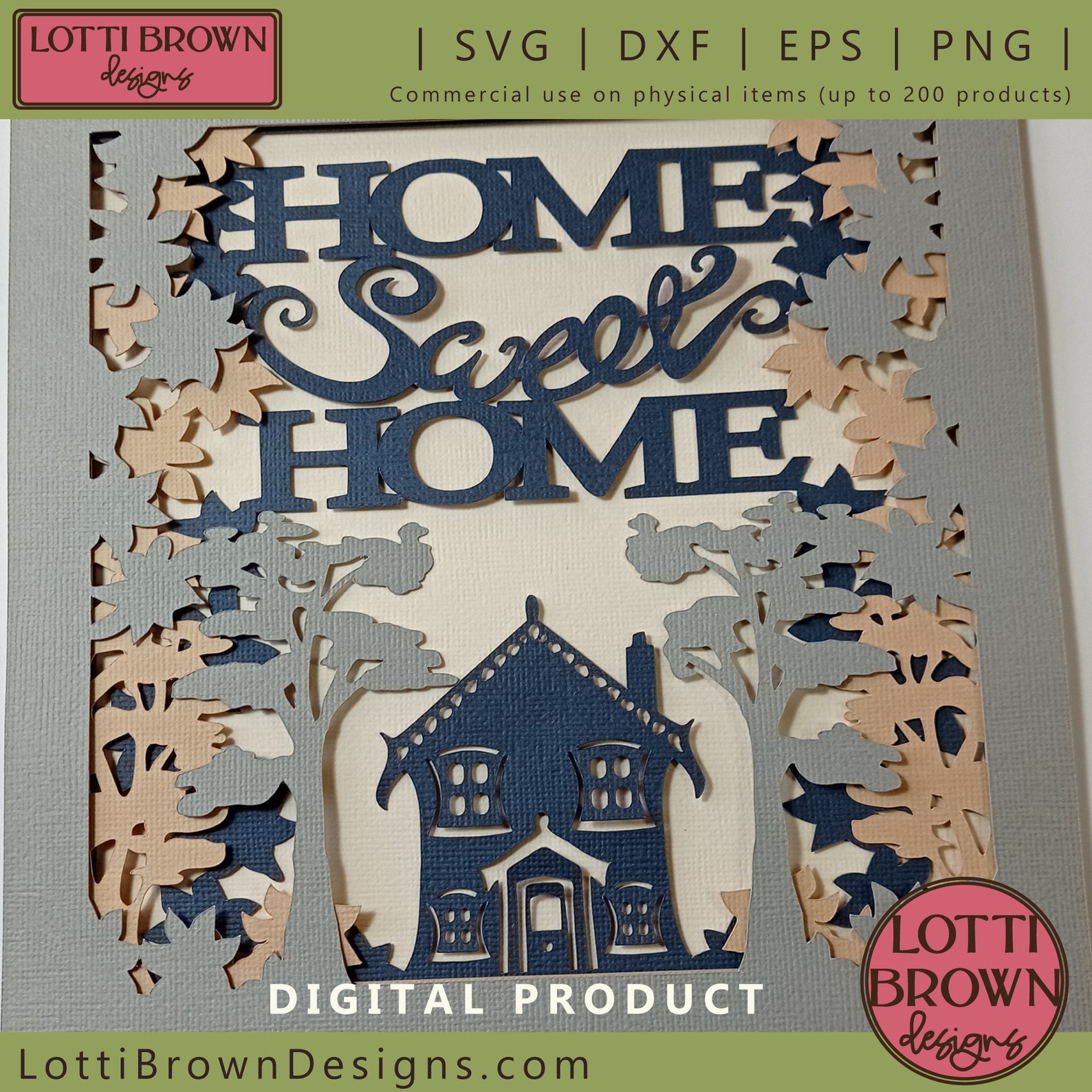 Layered Home Sweet Home SVG Shadow Box SVG 3D SVG File - Etsy