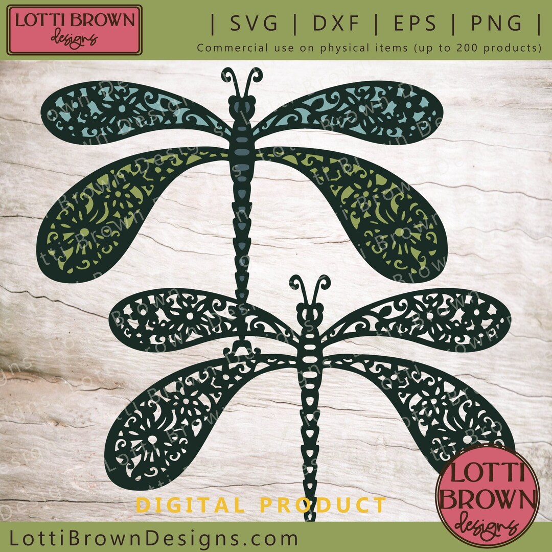 Dragonfly SVG File Layered Dragonfly Template Papercut - Etsy