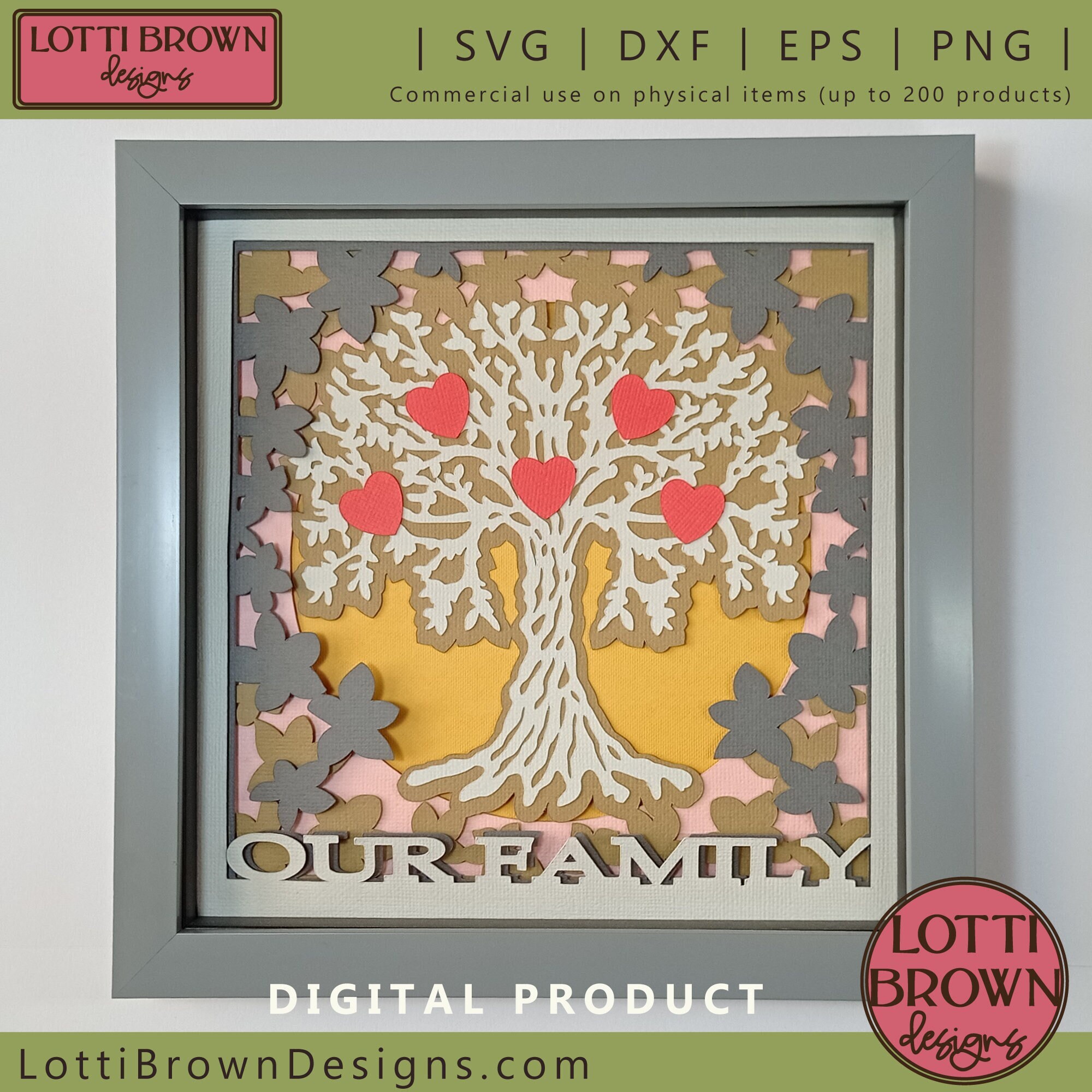 Family Tree SVG Shadow Box Template 3D SVG File Layered - Etsy UK