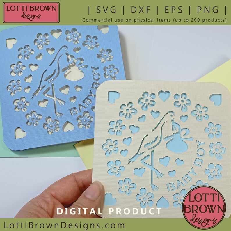 Baby Boy Card SVG New Baby Card SVG Template Svg Png Dxf - Etsy