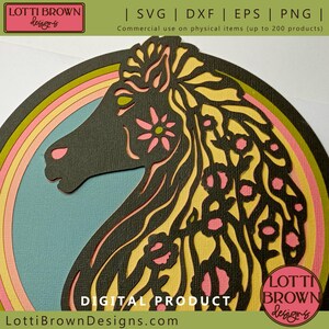 Layered Horse SVG, Horse Head SVG, Horse With Flowing Mane SVG Cut File ...