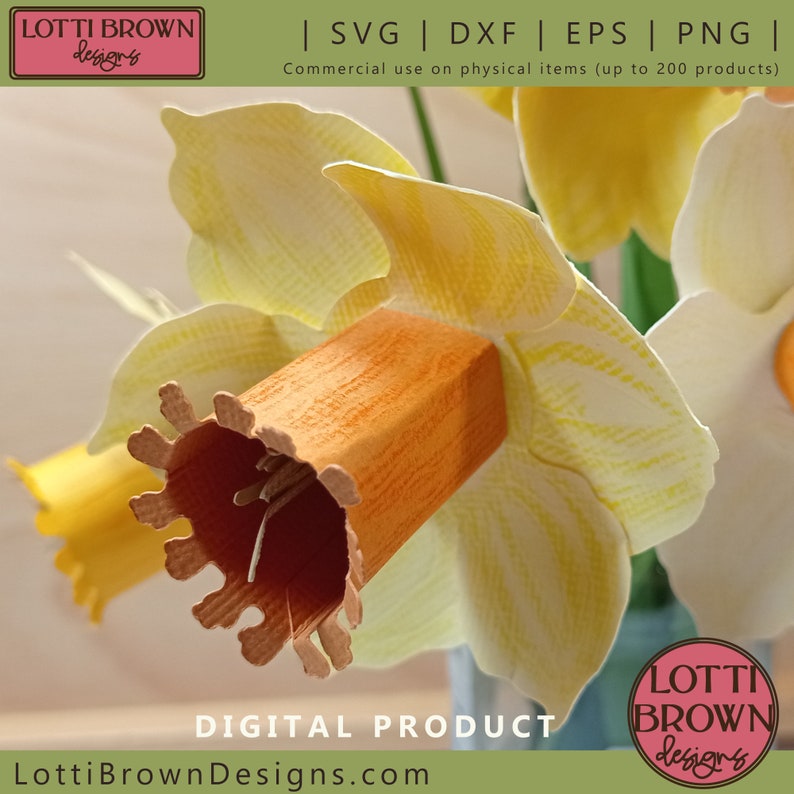Paper Daffodil SVG Papercraft Daffodils Template - Etsy
