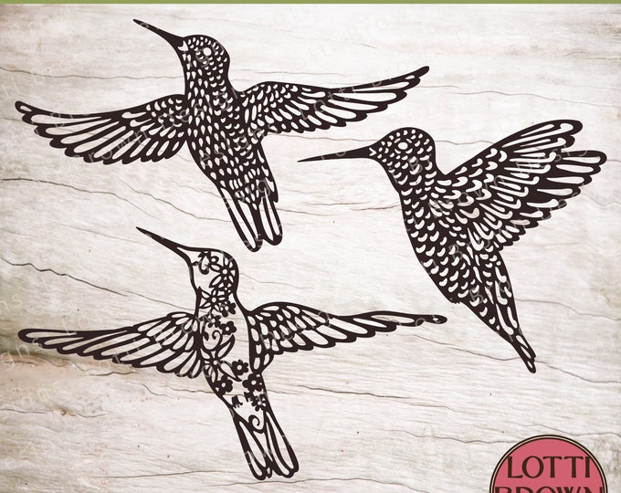 Hummingbirds SVG Bundle 3 Designs Hummingbirds Cut File Bundle ...