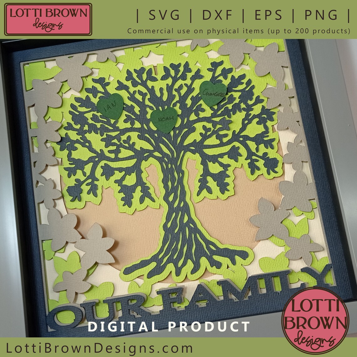Family Tree SVG Shadow Box Template 3D SVG File Layered | Etsy UK