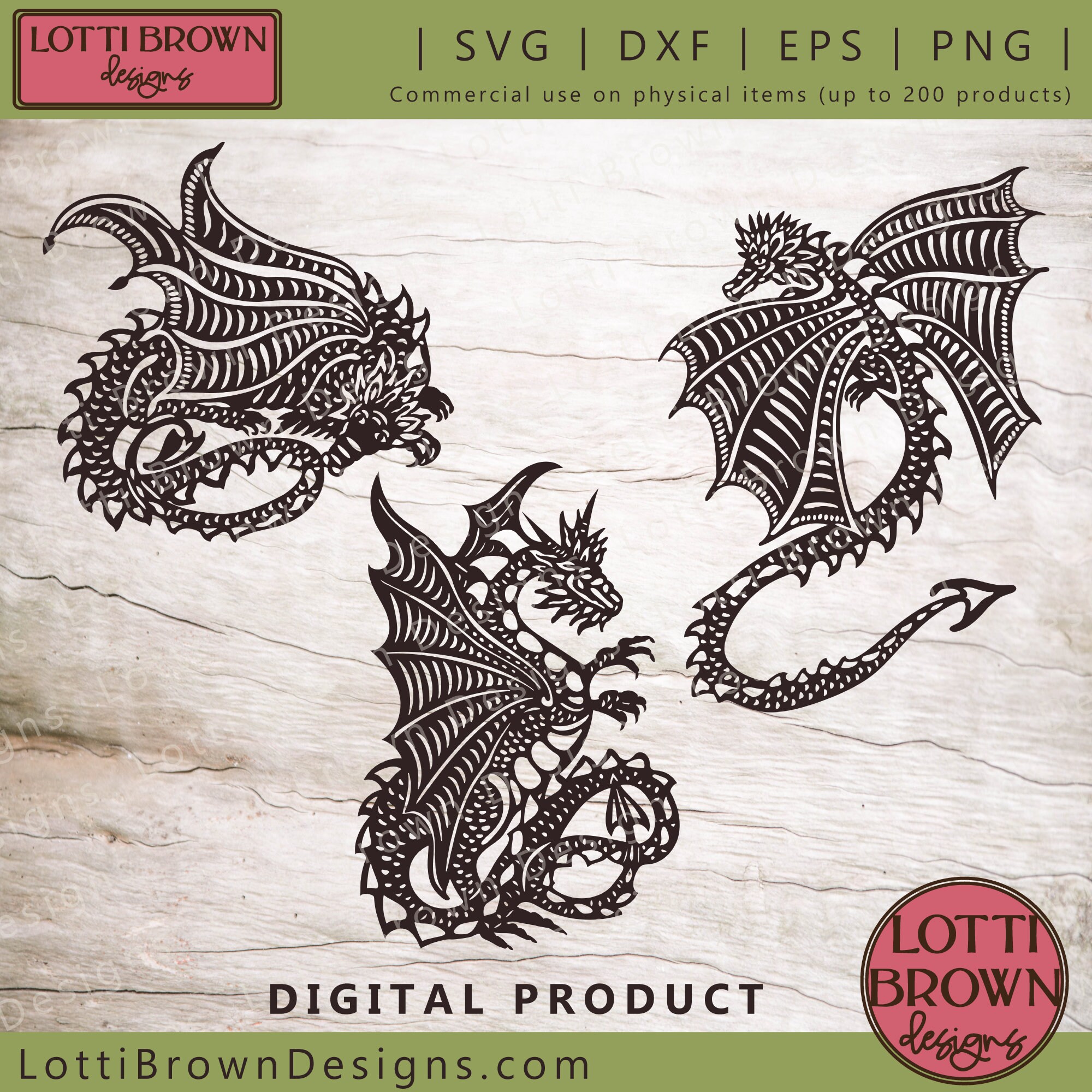Dragons SVG Bundle Dragons Cut File Bundle Dragons PNG - Etsy UK