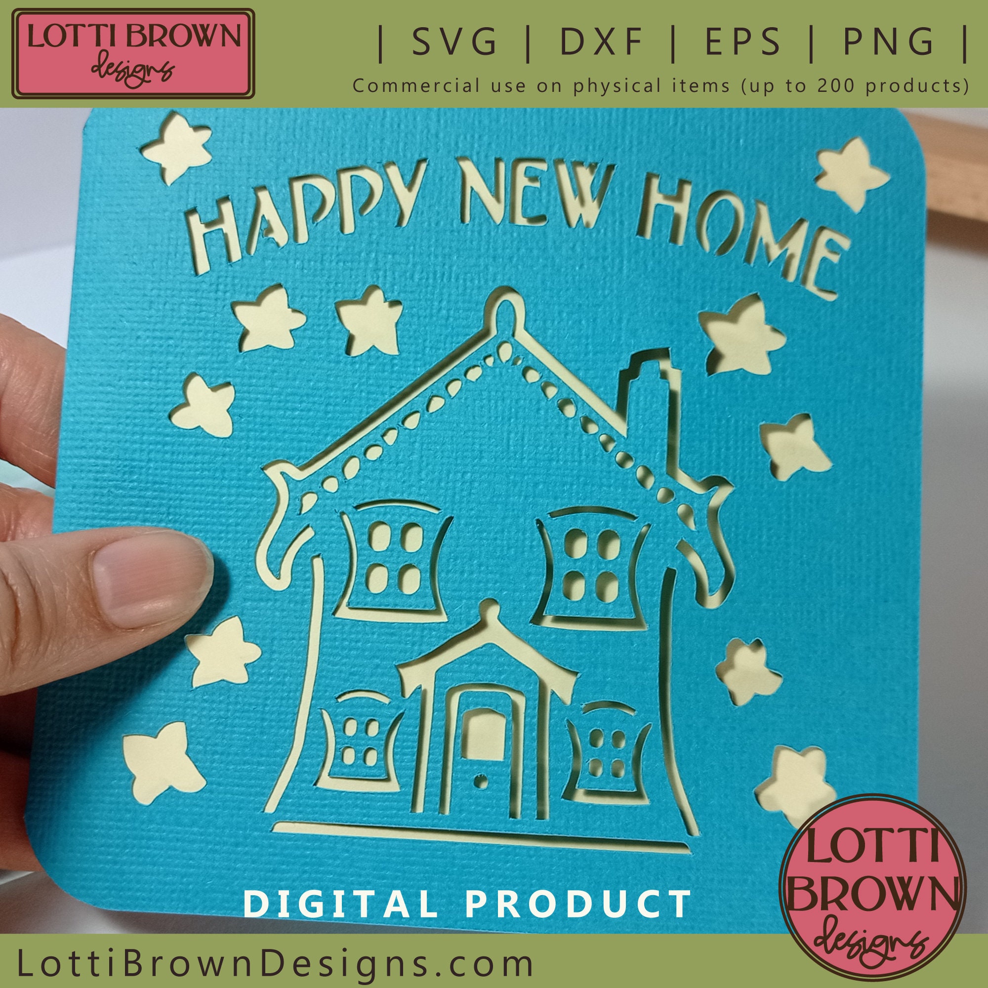 New Home Card SVG Greeting Card Template to Download - Etsy Australia