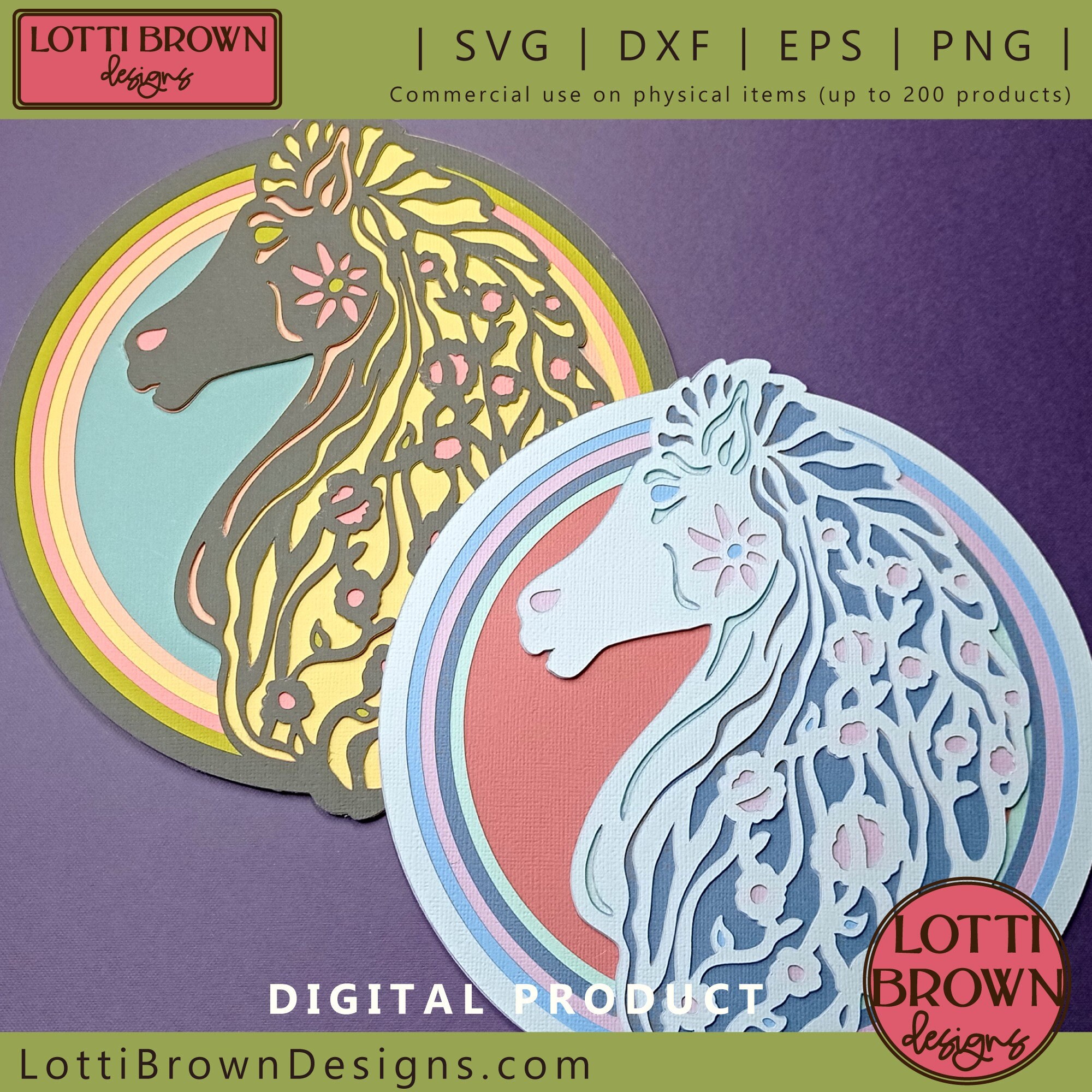 Layered Horse SVG Horse Head SVG Horse With Flowing Mane SVG - Etsy UK