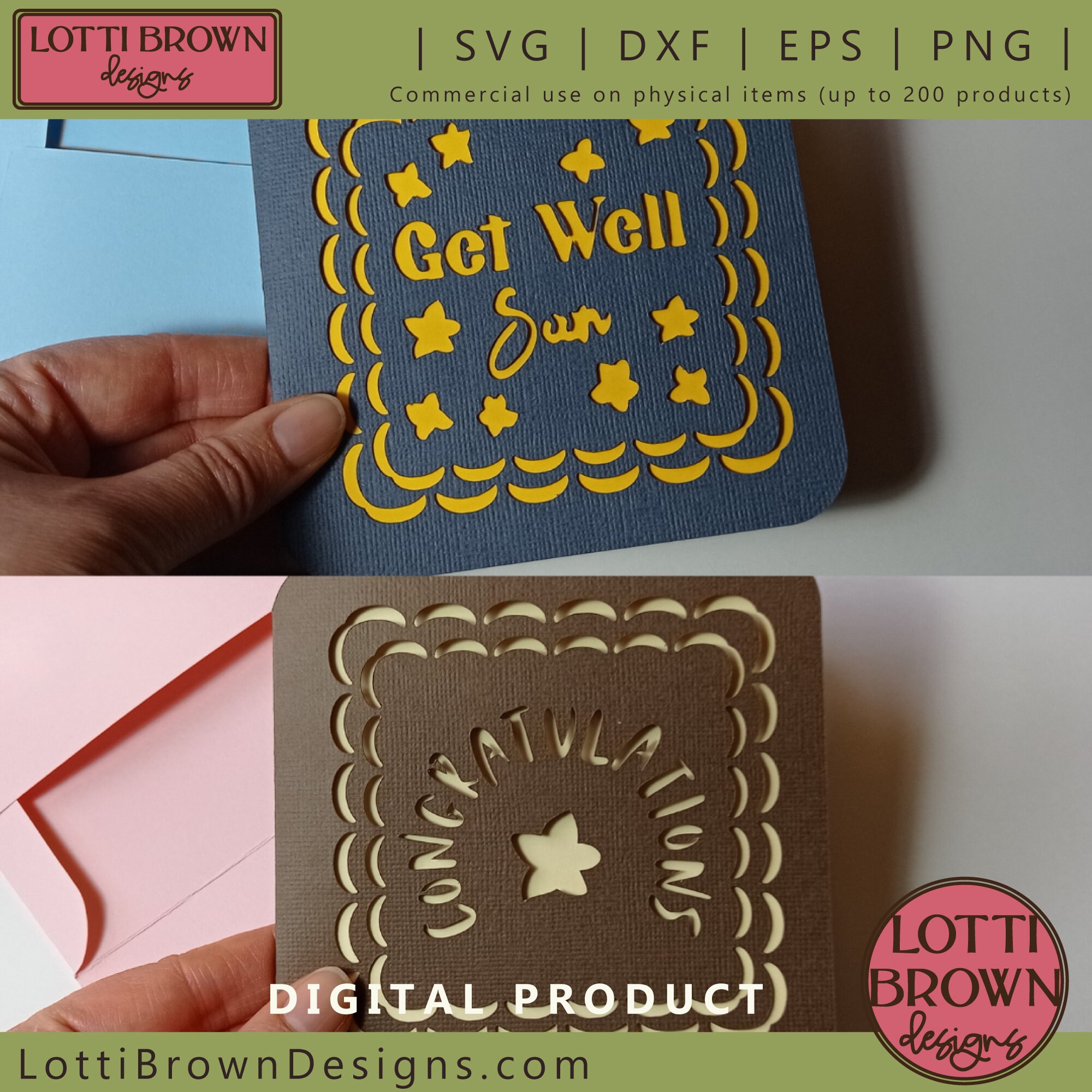 Greeting Card SVG Bundle for Cutting Machines Ten Card SVG - Etsy