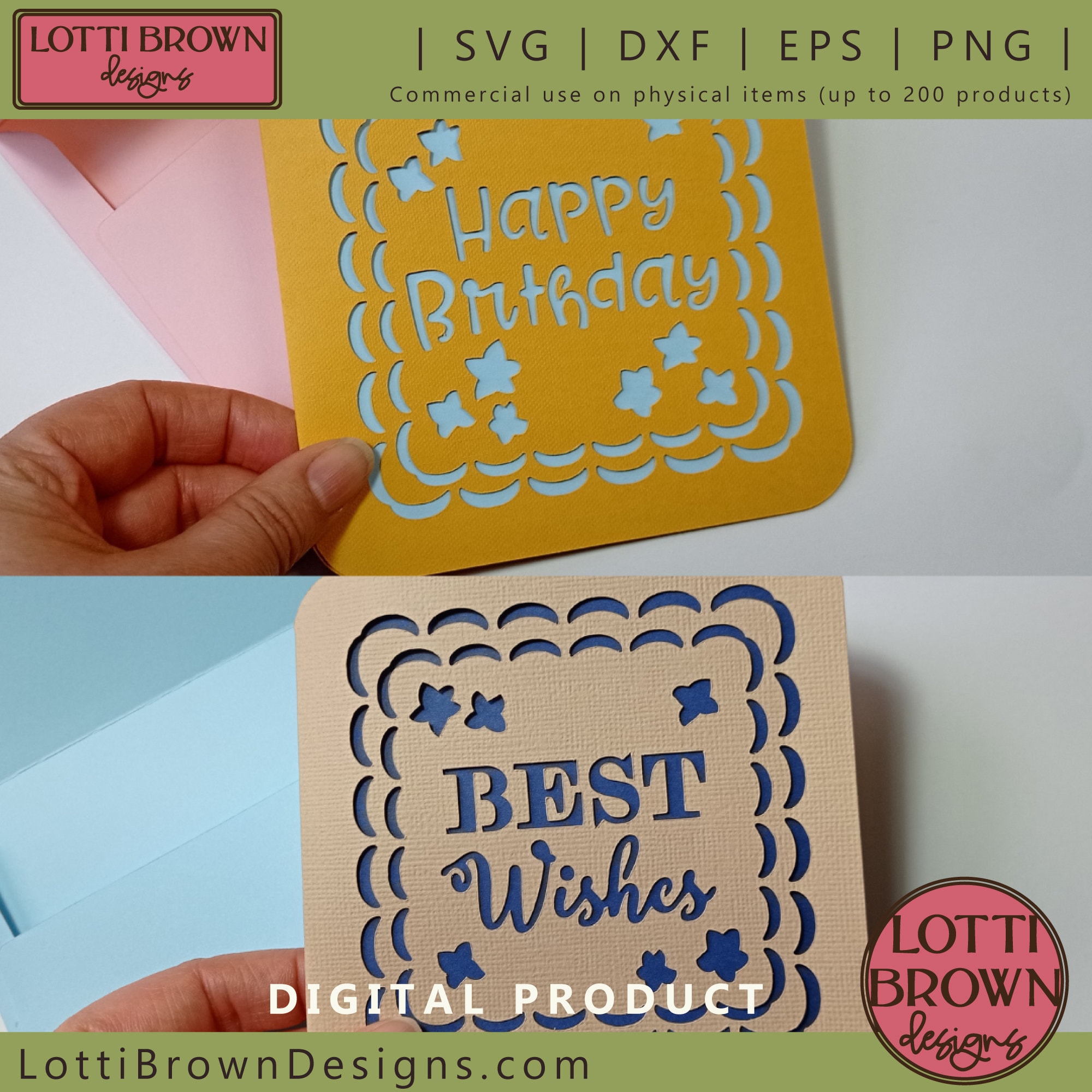 Greeting Card SVG Bundle for Cutting Machines Ten Card SVG - Etsy