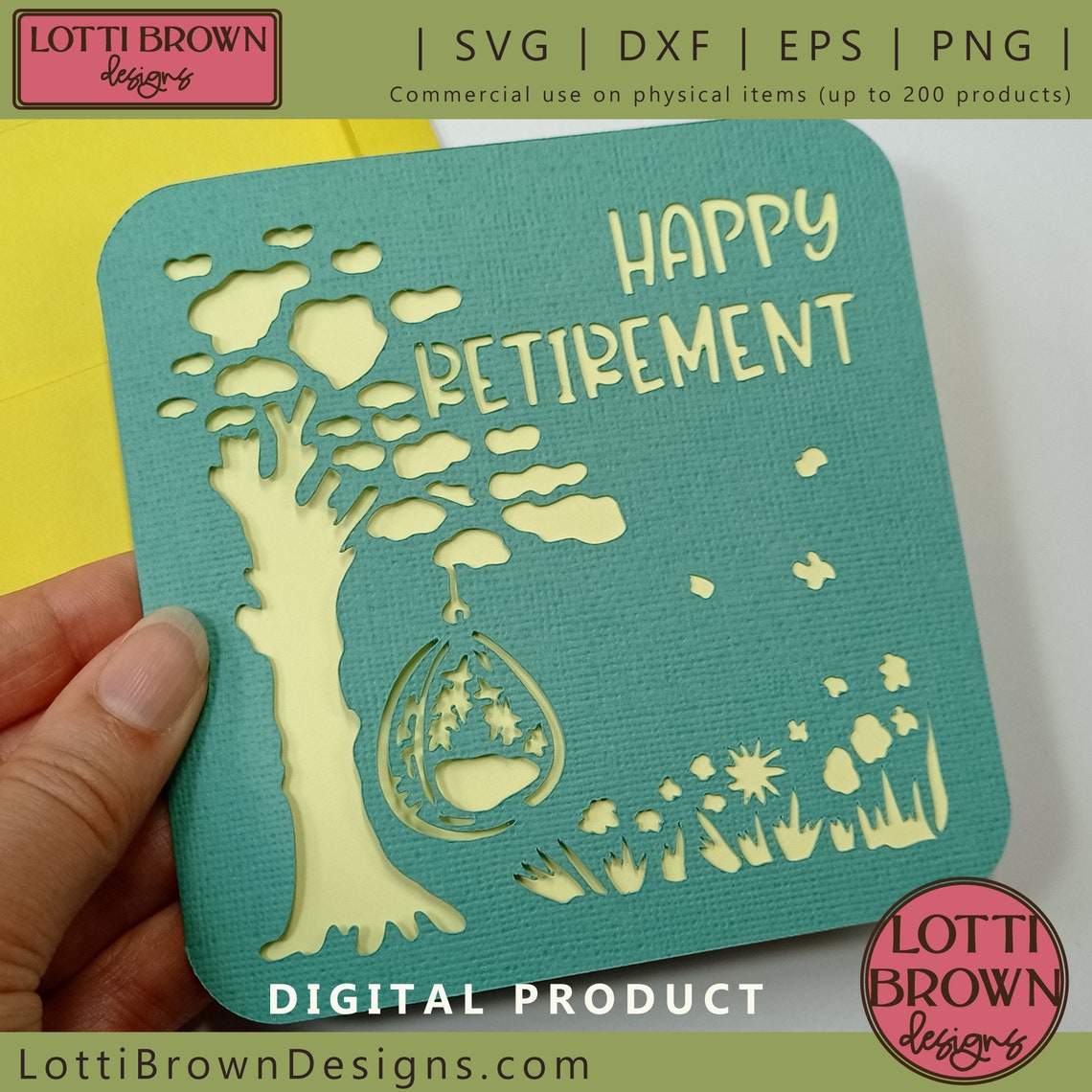 Retirement Card SVG Retirement Card Template for Cutting - Etsy