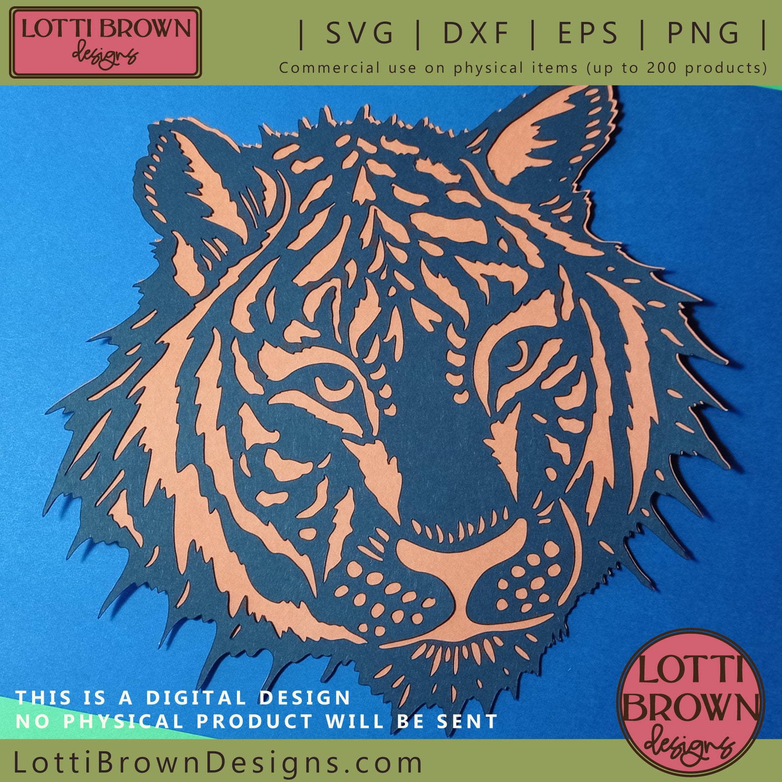 Tiger Face SVG Tiger SVG Tiger PNG Dxf Eps Cut File Year - Etsy