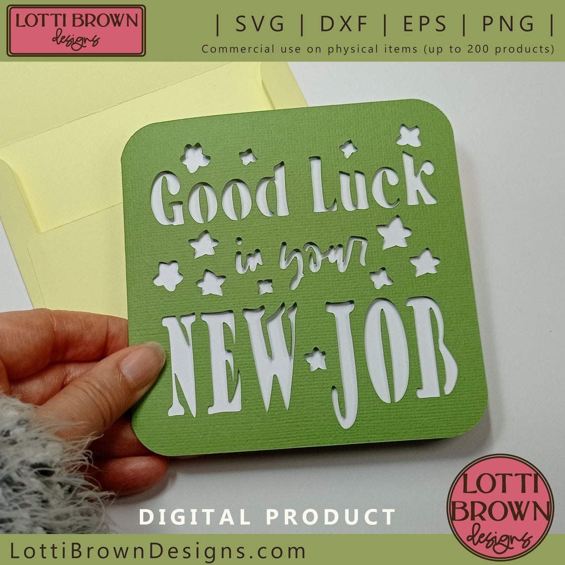 New Job Card SVG 'good Luck in Your New Job' Card - Etsy