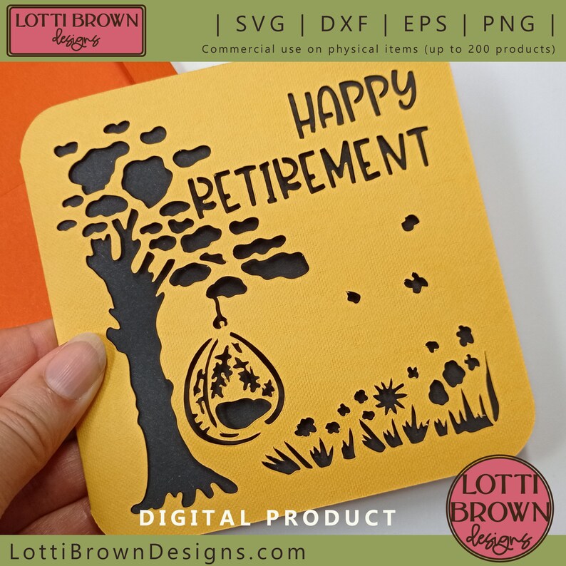 Retirement Card SVG Retirement Card Template for Cutting - Etsy