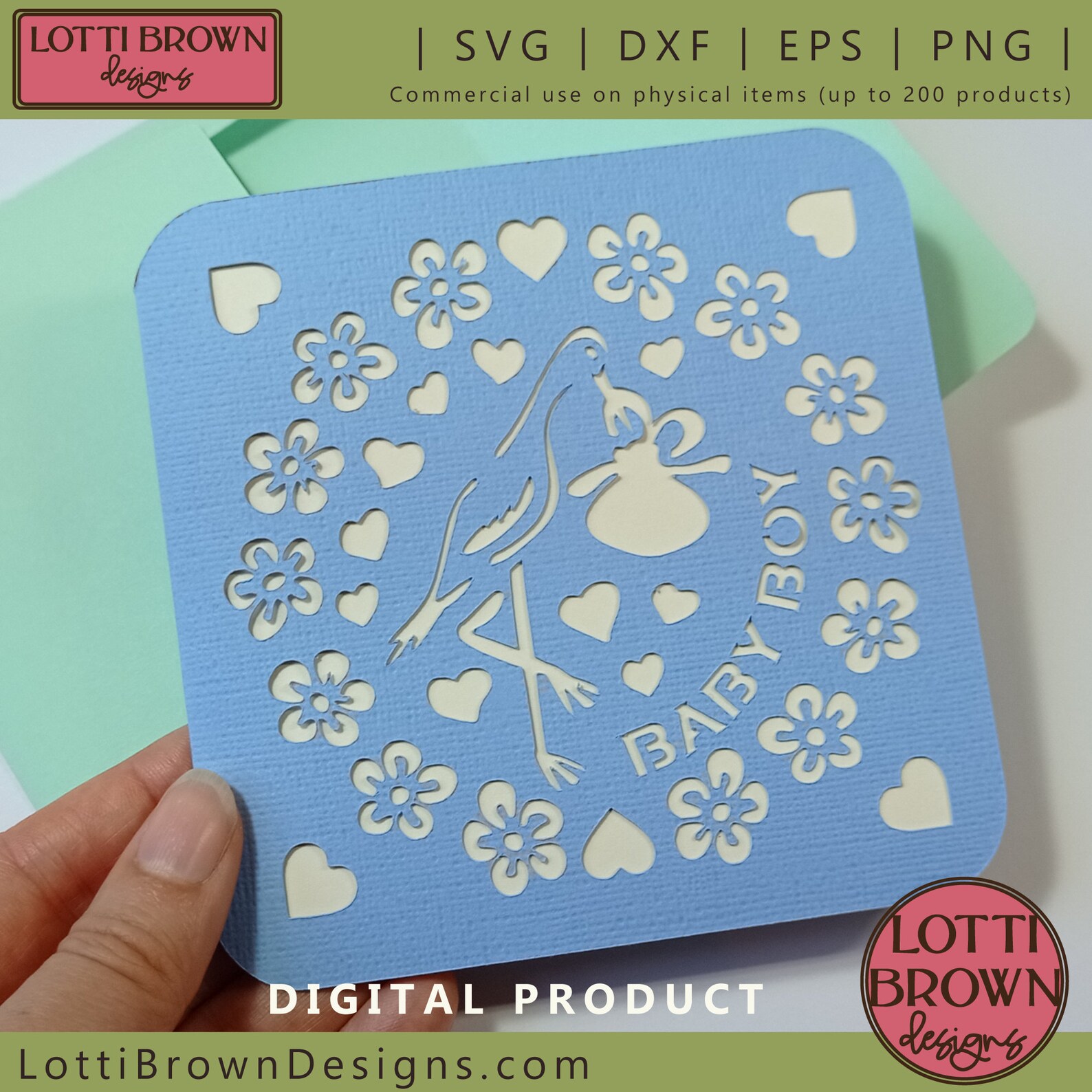 Baby Boy Card SVG New Baby Card SVG Template Svg Png Dxf - Etsy