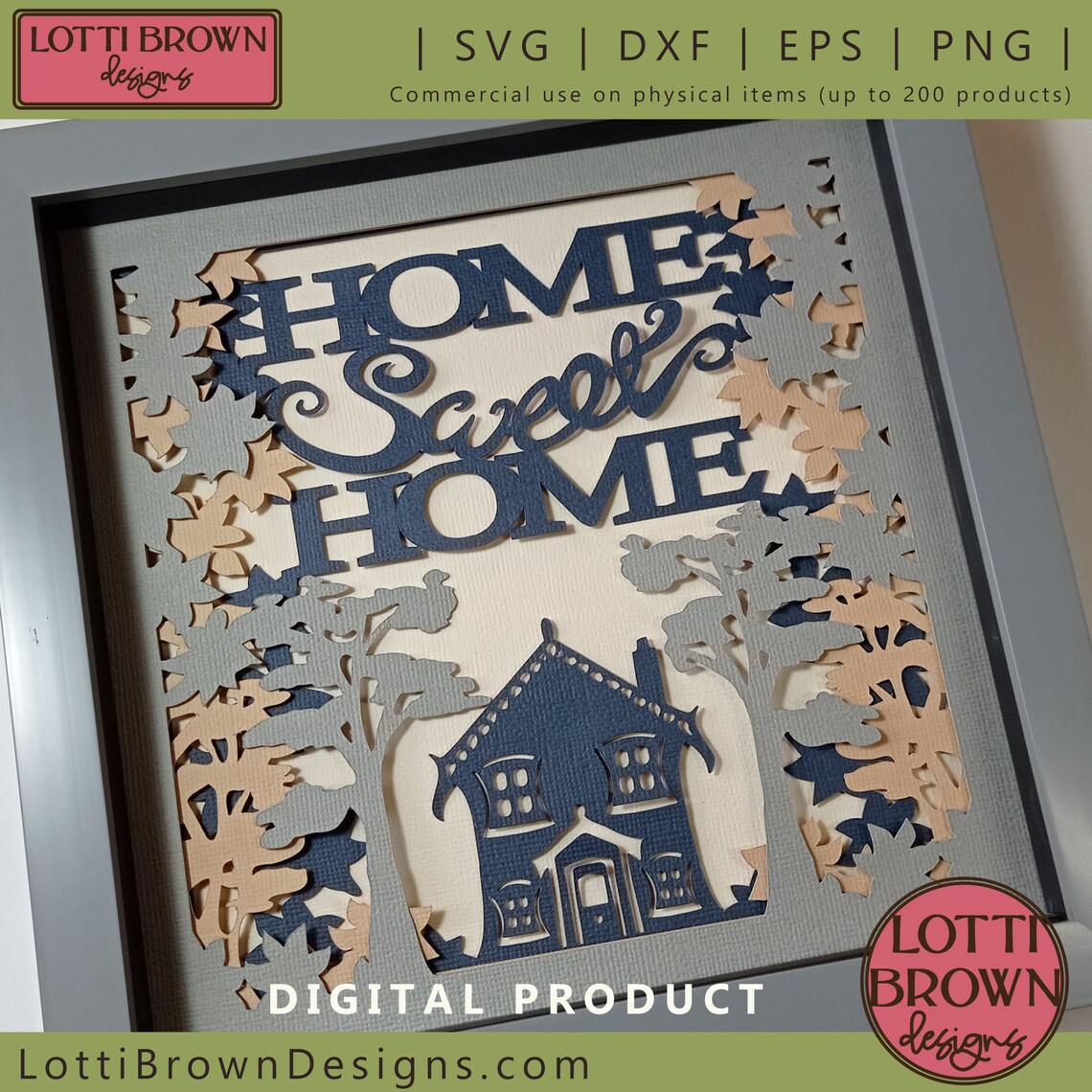 Layered Home Sweet Home SVG Shadow Box SVG 3D SVG File - Etsy