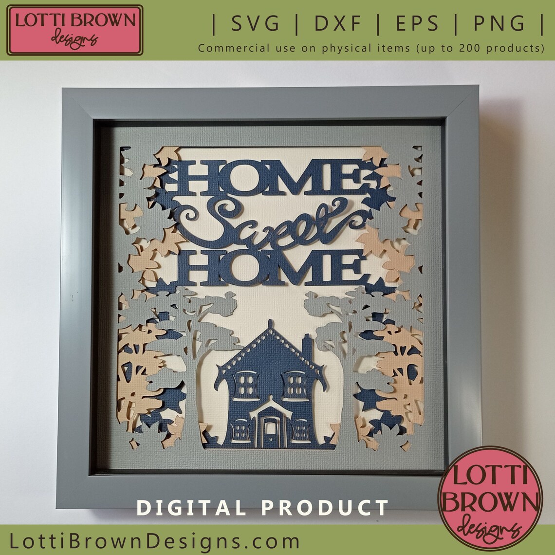 Layered Home Sweet Home SVG Shadow Box SVG 3D SVG File | Etsy