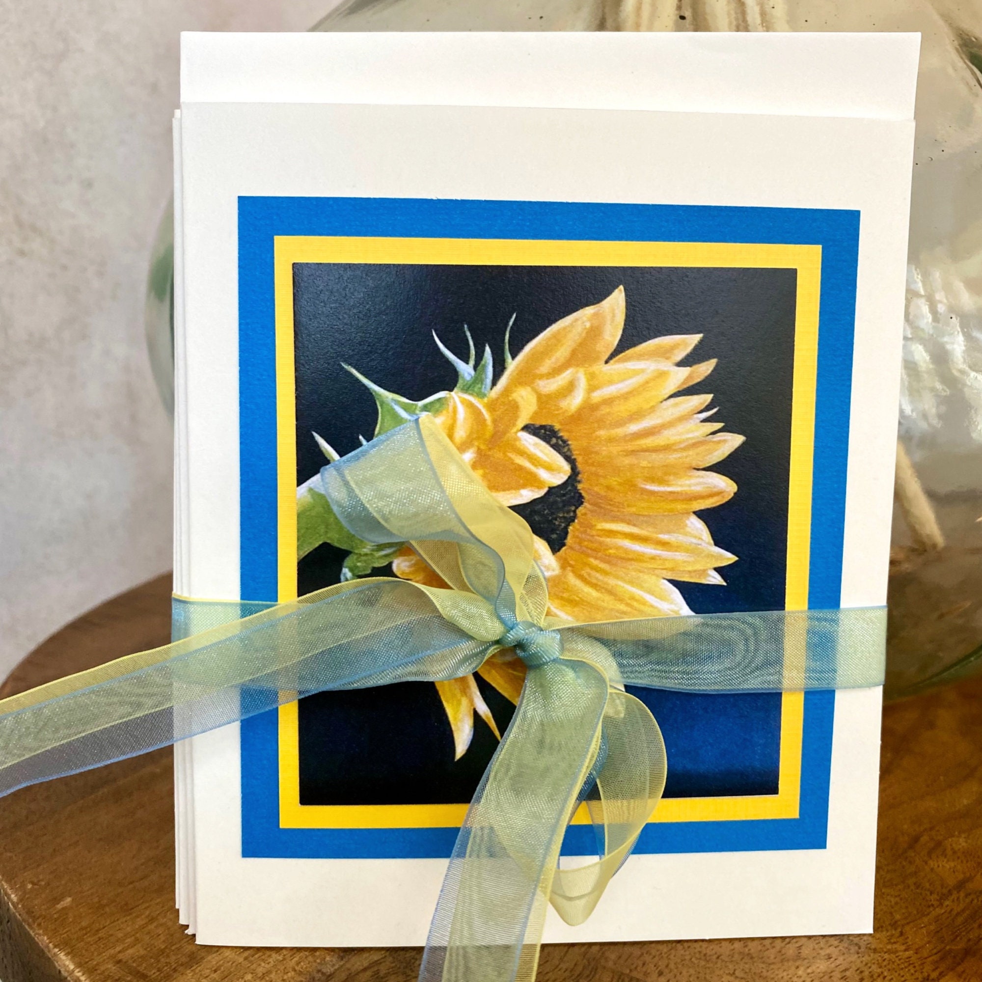 Set of 4 Sunflower Cards Sunflower Greeting Cards Handmade - Etsy