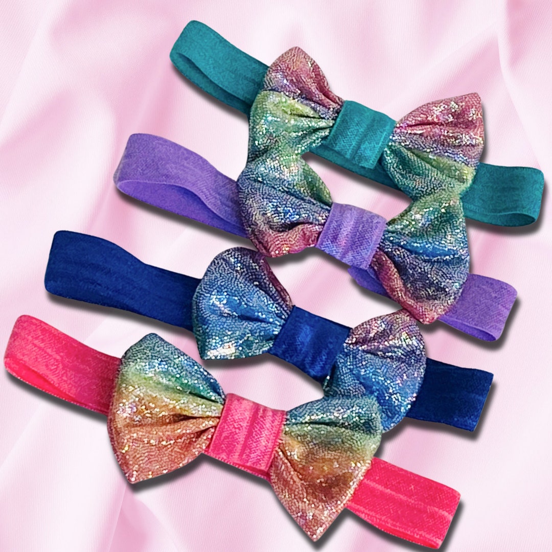 Glitter Bow Headband for Dolls, Doll Accessories, Multi-color Glitter ...