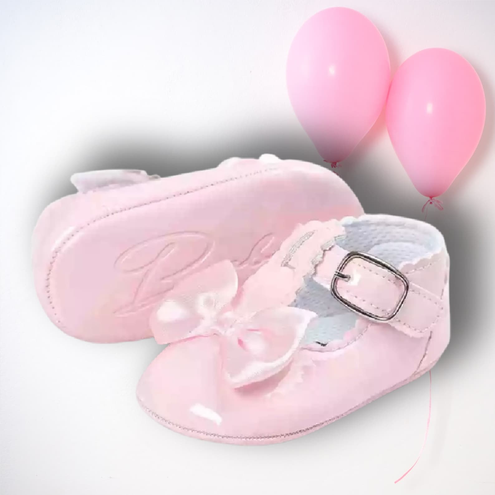 Zapatos rosas brillantes para niña zapatos de lazo rosa para - Etsy España