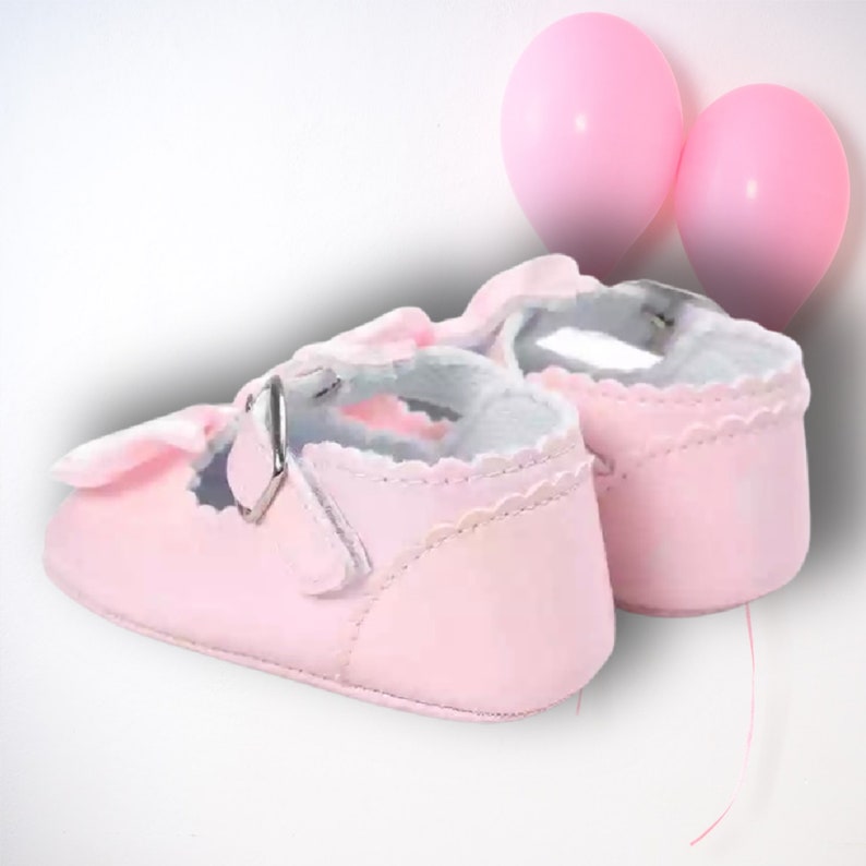 Glossy Pink Shoes for Baby Girl Pink Bow Shoes for Infant - Etsy