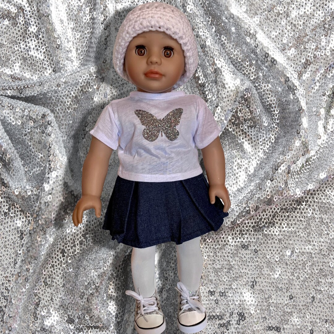 3 Piece Set for 18 Inch Dolls, Outfit for American 18"girl, Butterfly ...