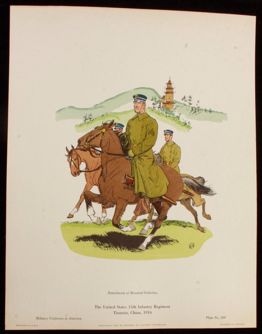 Vintage US 15th Infantry Tientsin China 1916 Illustration 11x14 ...