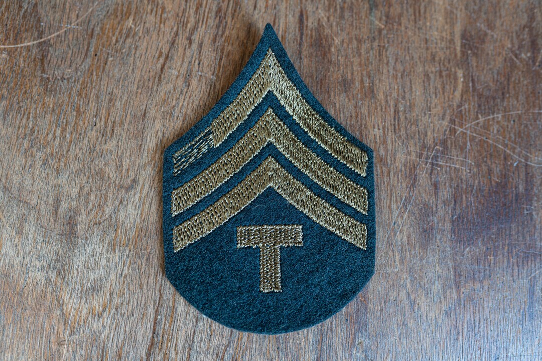 Vintage WWII US Army Tech Sergeant Fourth Class Cloth Patch - Black - Etsy