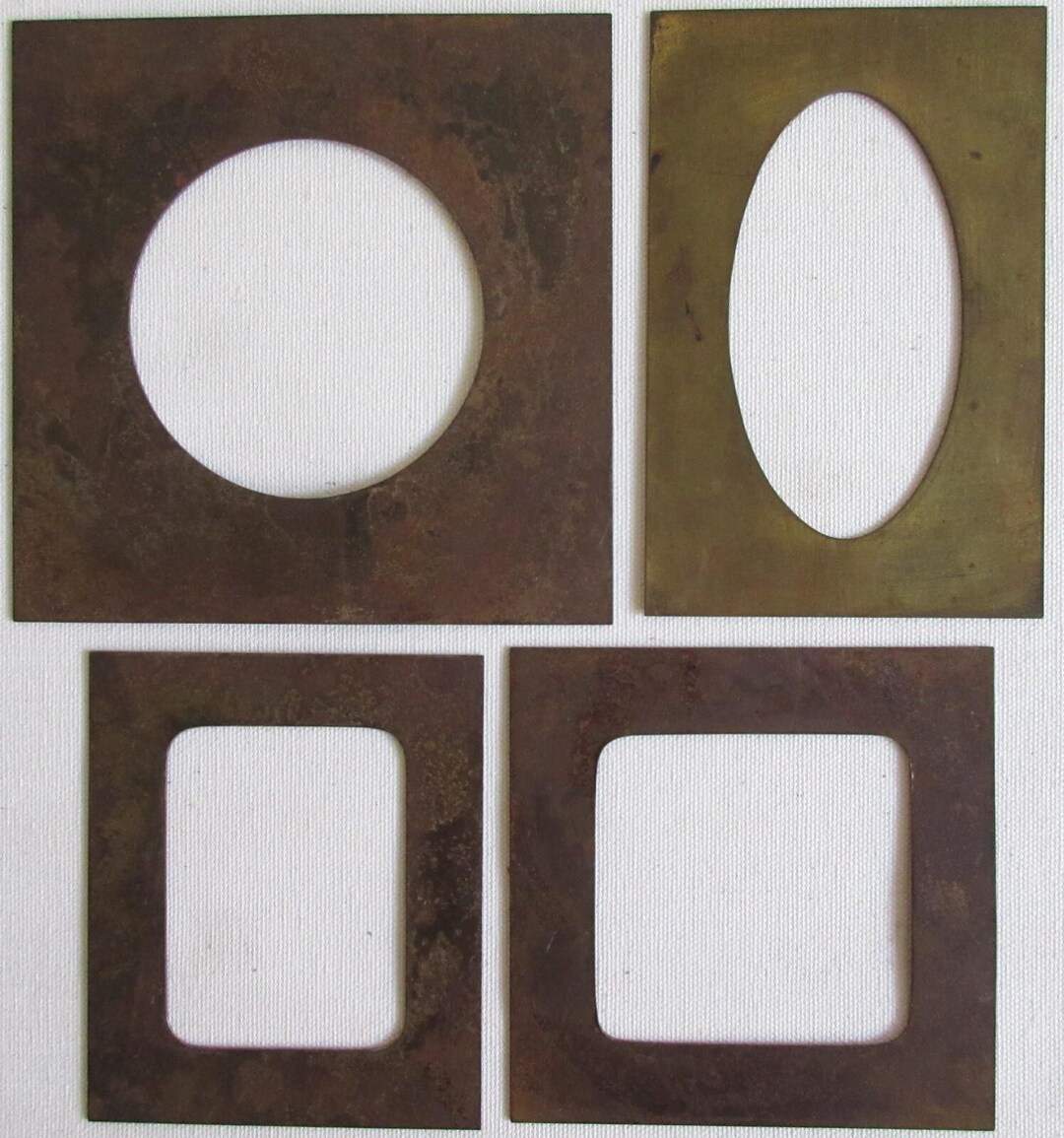 Vintage Brass Photographers Masking Mats - 4-piece Set With Oval/circle ...