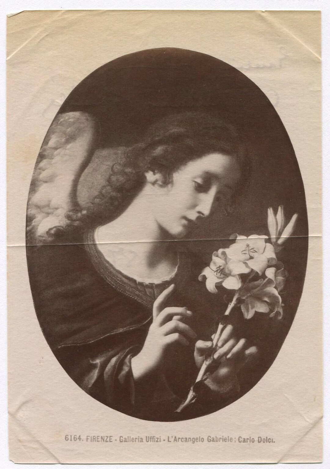 Vintage Angel With Flower Photo - Unmounted Albumen Print, 5.75x4 In ...