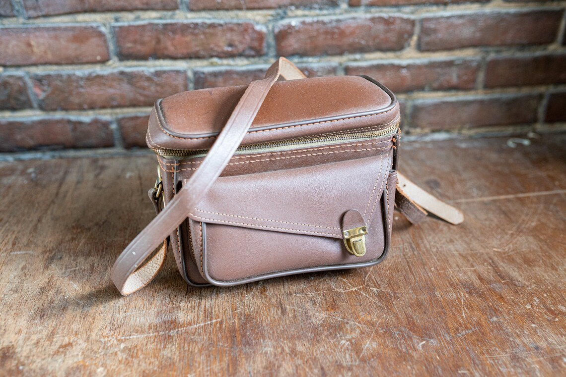 Vintage Brown Leather Camera Case - Circa 1950s - Etsy UK