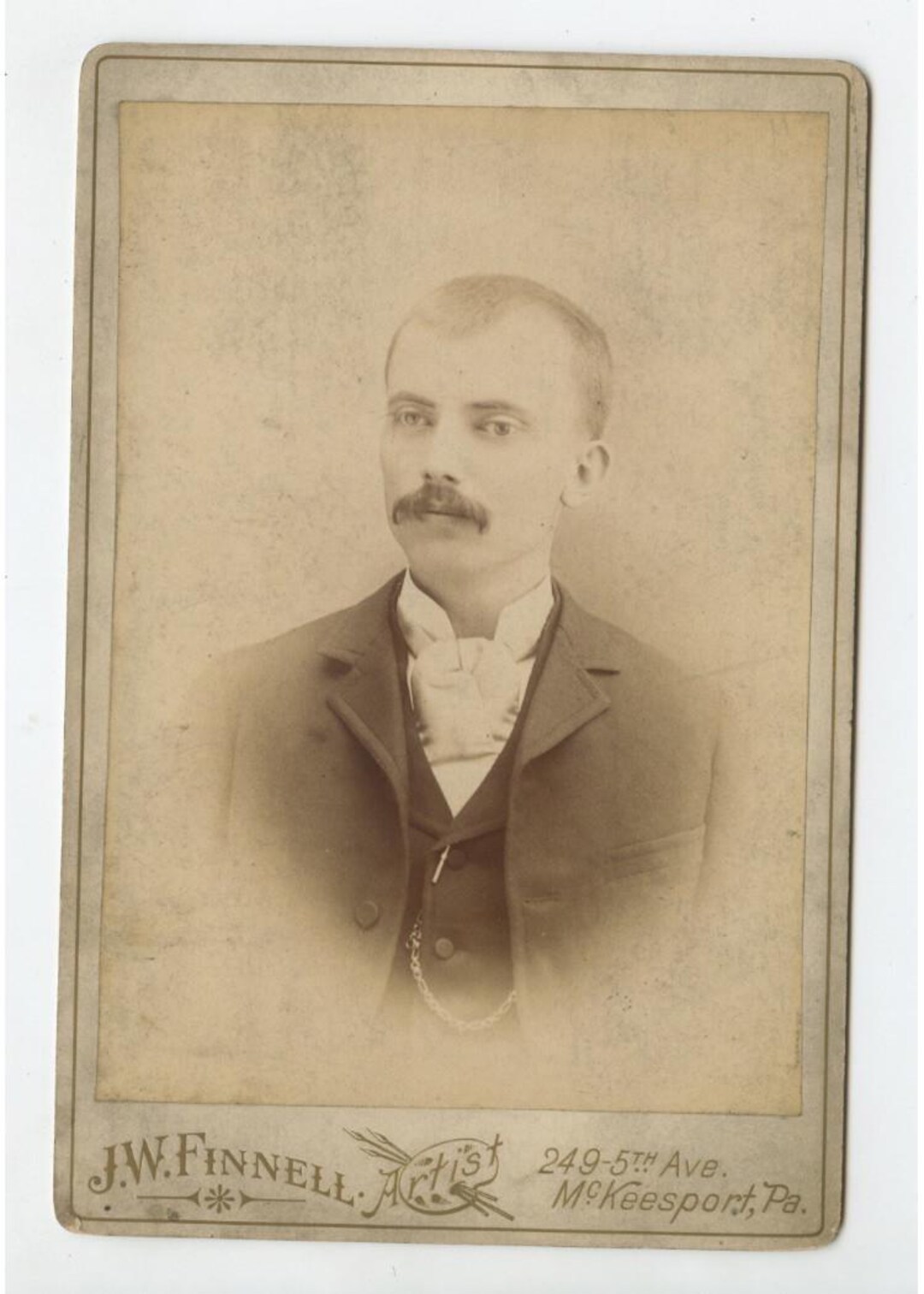 Vintage Cabinet Card Photo - Original Man With Lazy Eye, Finnell ...