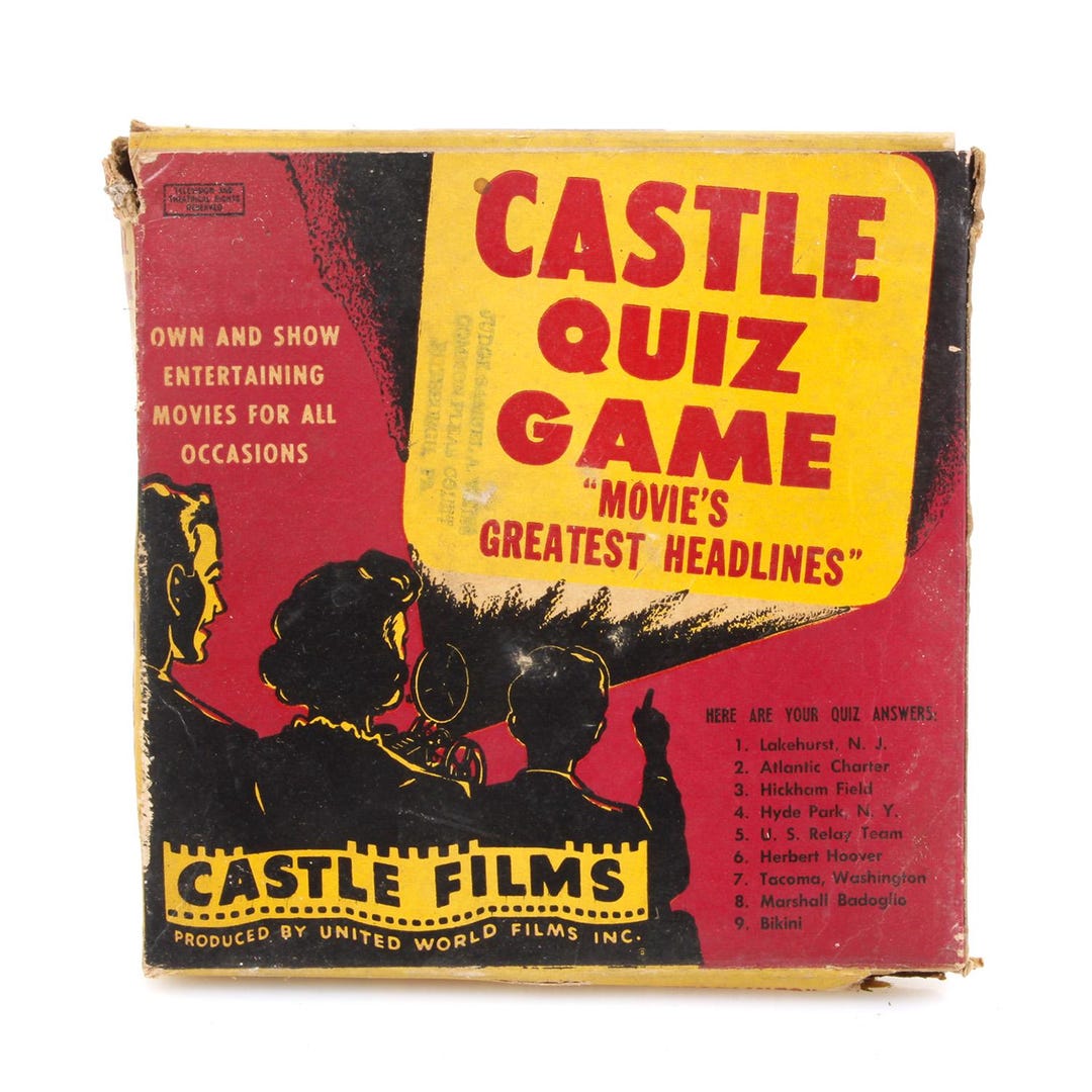Vintage Castle Films 16mm Movie - Castle Quiz Game Movie's Greatest ...