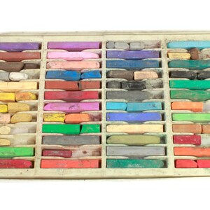 Vintage Box of 48 Artist Pastels - Etsy