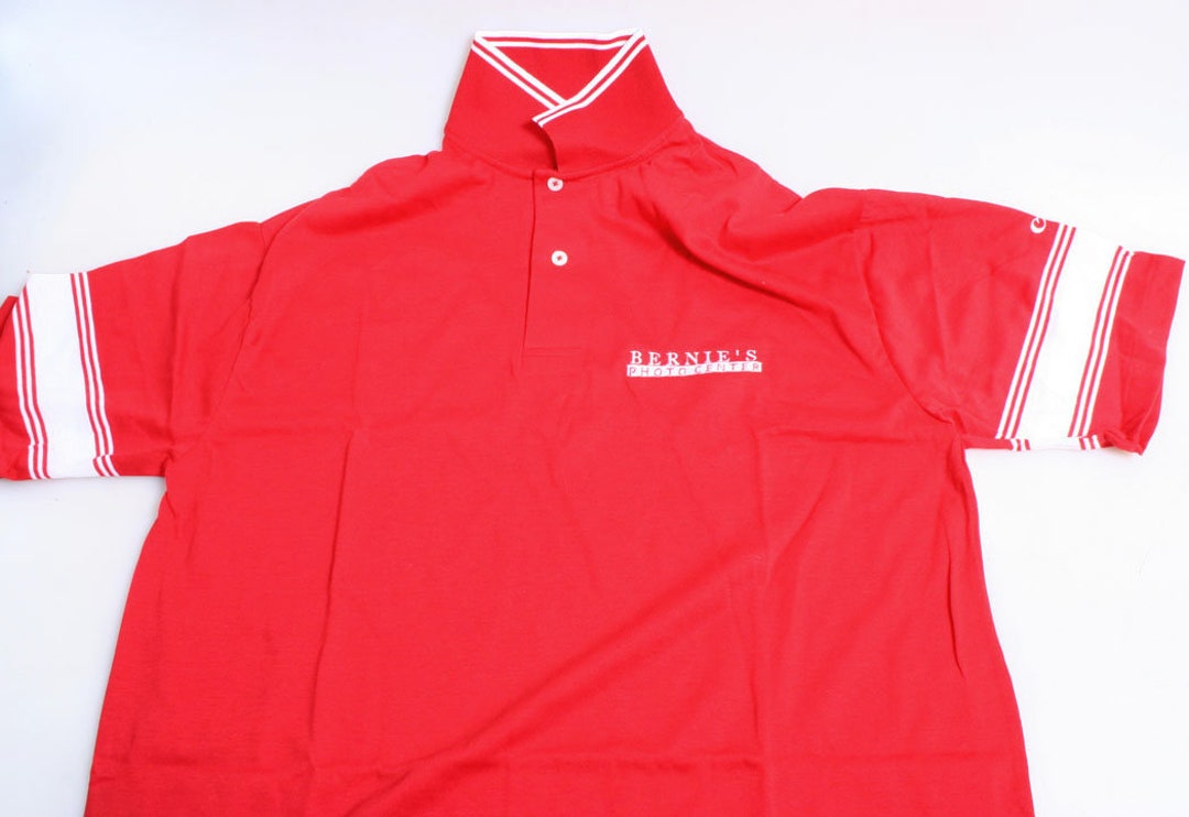 Canon Red Polo Shirt, XL – Striped Sleeve Business Apparel - Etsy