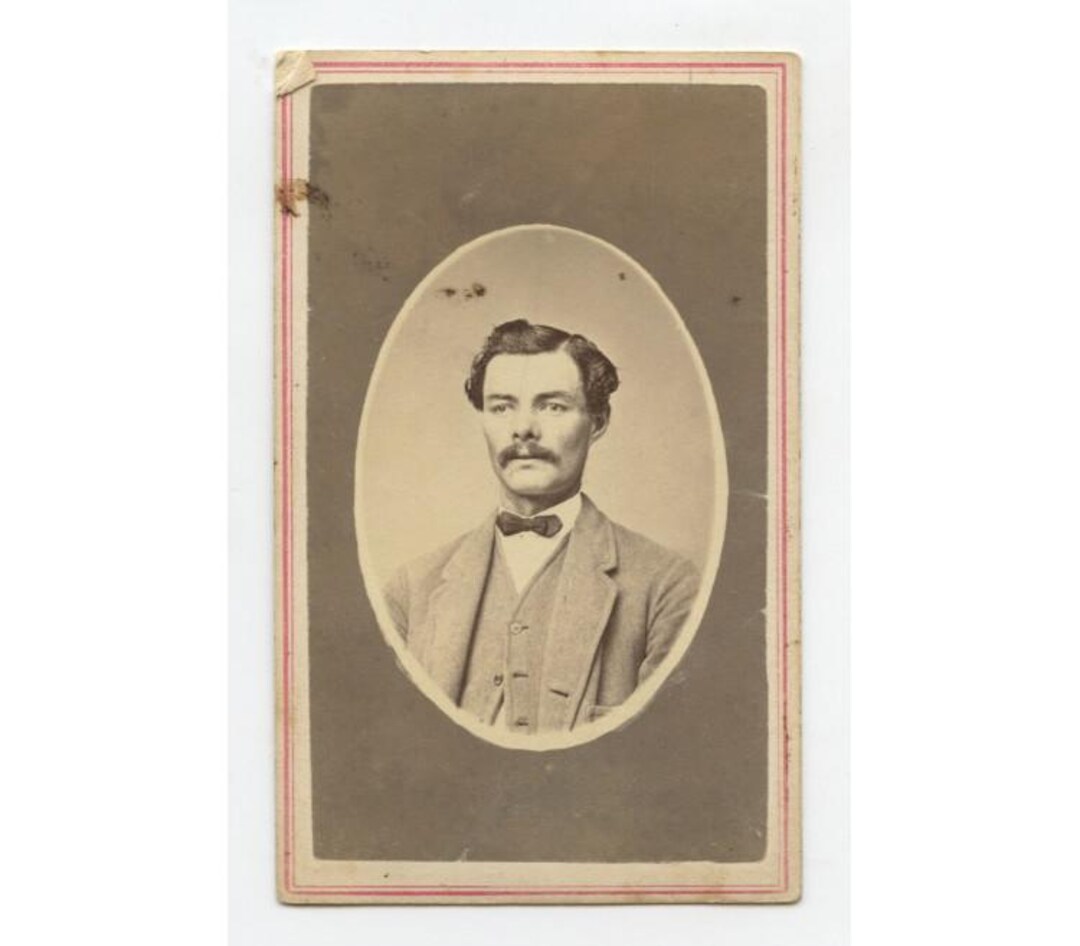 Vintage CDV Portrait Cabinet Card: Man With Mustache, Cazenovia NY by ...
