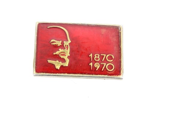 Red Lenin Flag Pin - Gem