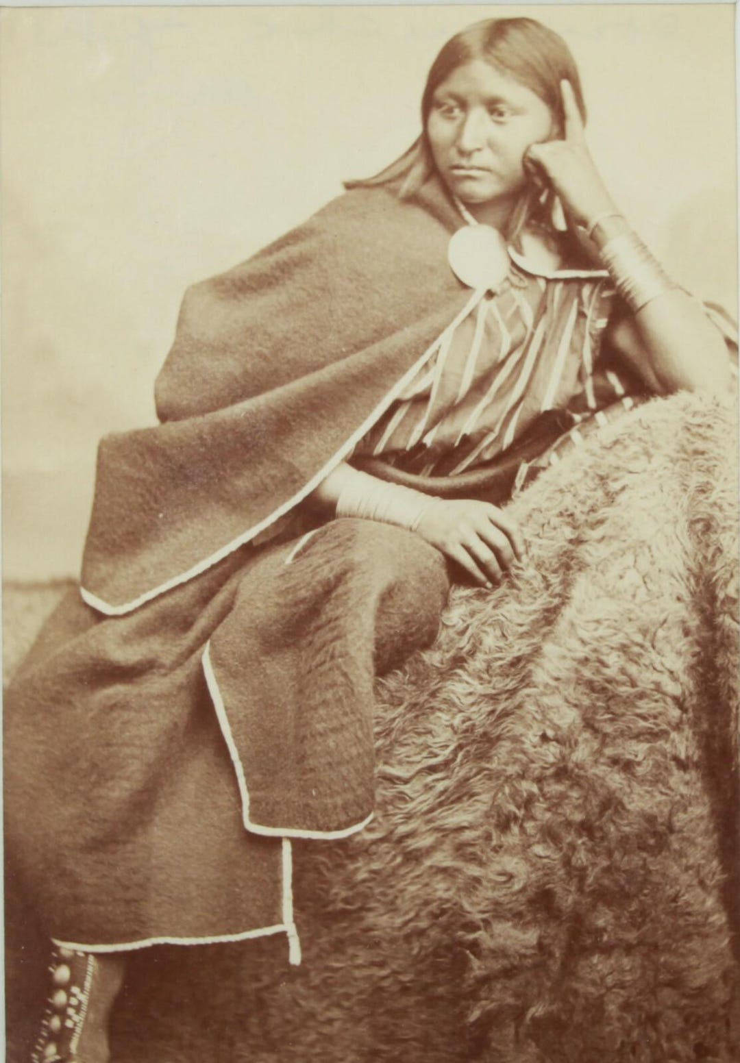 Vintage Comanche Woman Albumen Photo, Native American Portrait, 6x4 ...