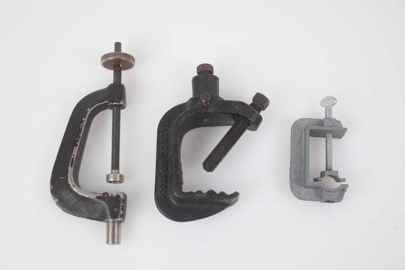 Set of 3 Vintage Heavy Duty Clamps - Etsy