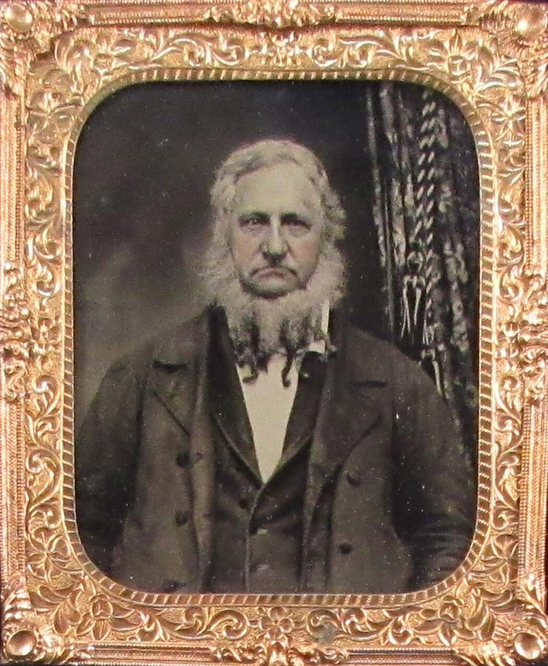 Old Man W/braids Long Chin Beard. 6th Plate Tinted Ambrotype, Half Case ...
