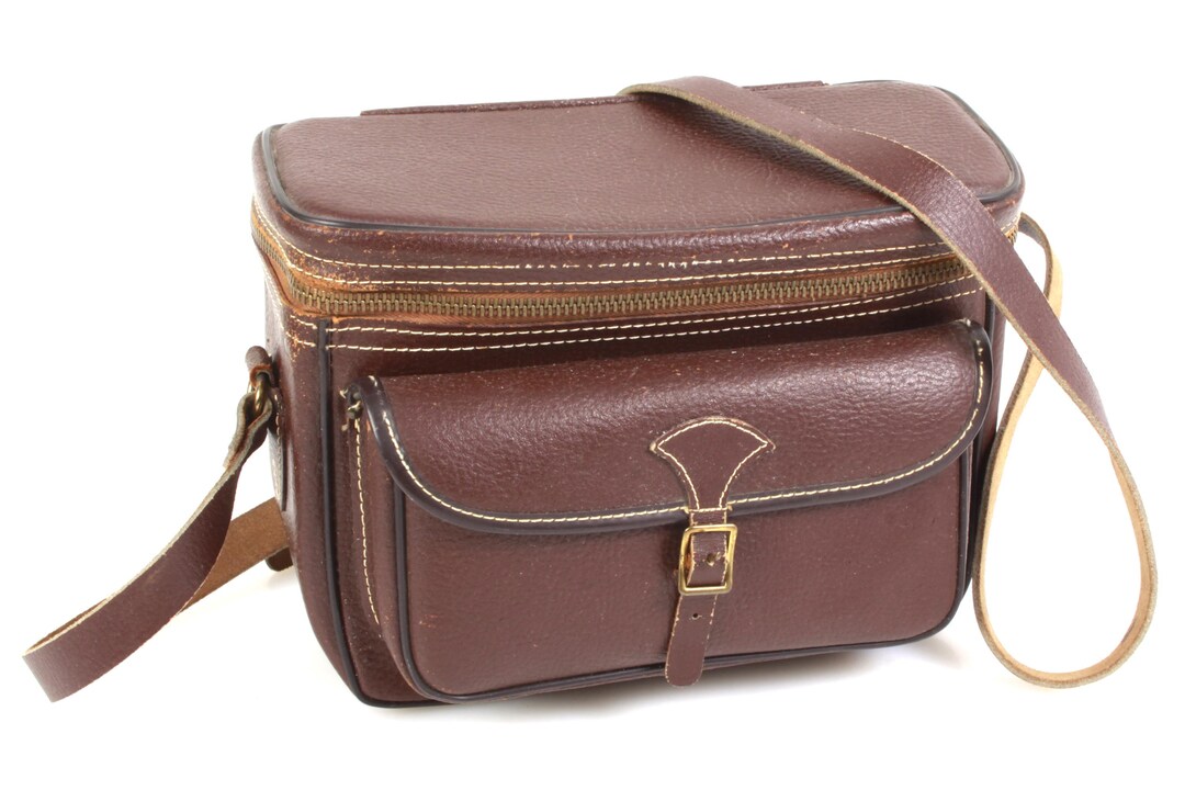 Vintage Camera Bag 1950s Leather - Etsy