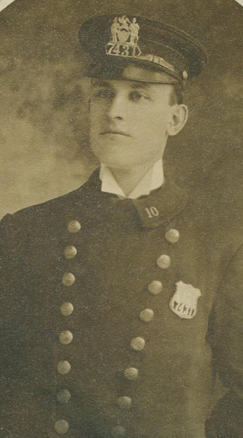 Vintage Fireman in Uniform - Oval Photo on Mounting Card, Circa 1900 ...