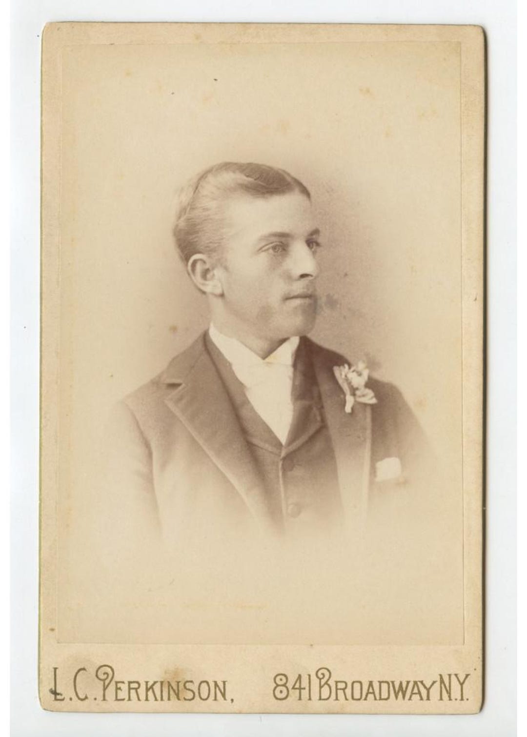 Vintage Cabinet Card Portrait: Man With Boutonniere, Newark, NJ by ...