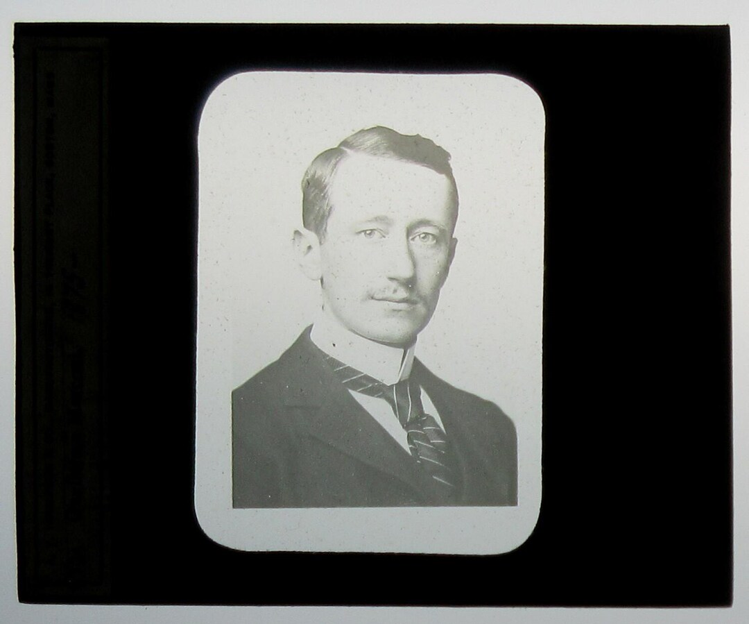 Vintage Guglielmo Marconi Portrait on Glass Lantern Slide - Original ...