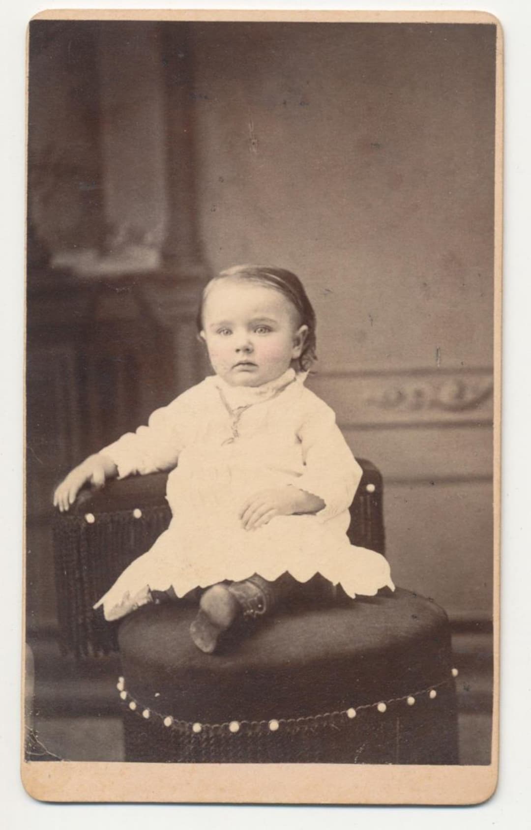 CDV Photo From the 1800s of Cute Little Toddler Girl With Piercing Eyes ...