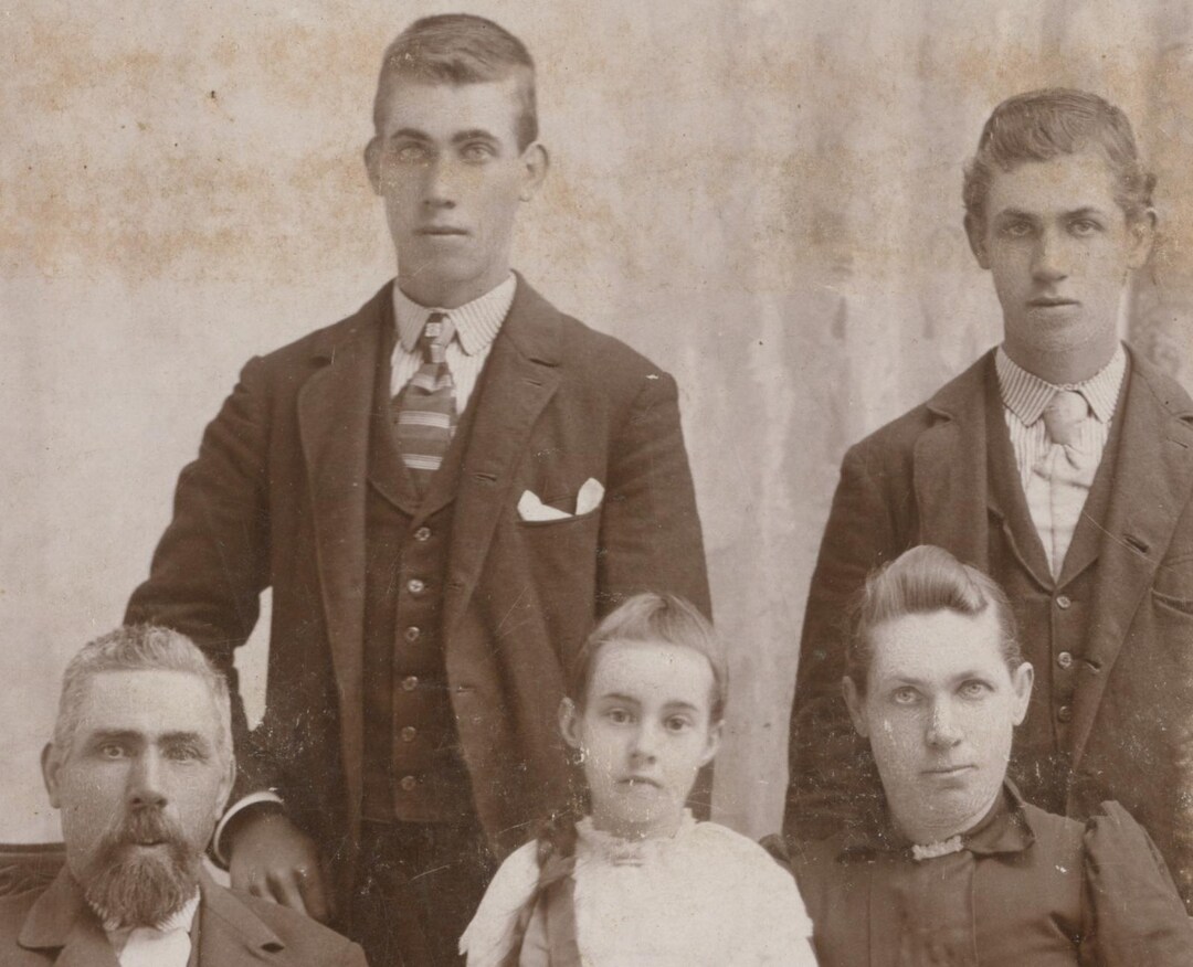 Rare Vintage 1896 Studio Family Portrait - Original 4x6 Photo of ...