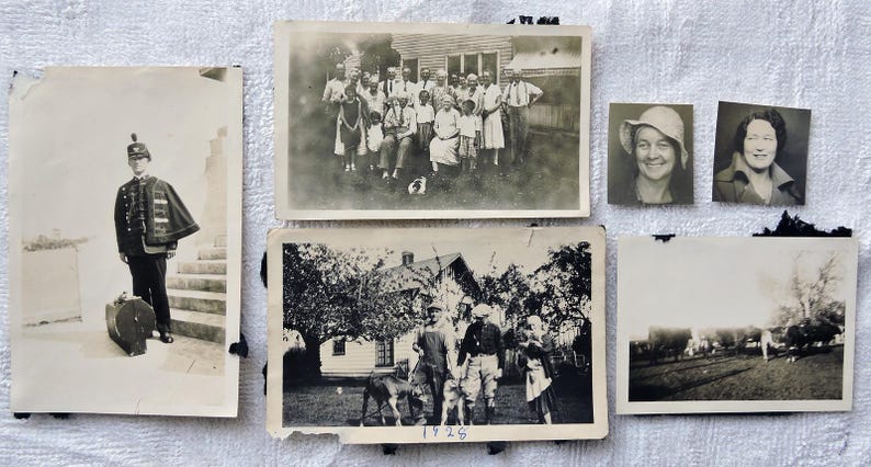 Vintage 1928 Set of 6 Original Family Photos - Adults, Kids, Man With ...