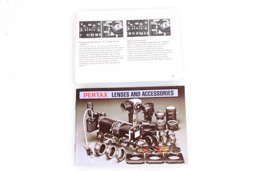 Pentax Program Plus Manual + Lens & Accessories Manual - Etsy